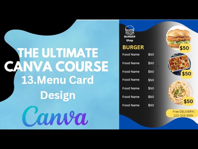 How to design A Menu Card Design In Canva || Day 13 || Canva - Foco Digital