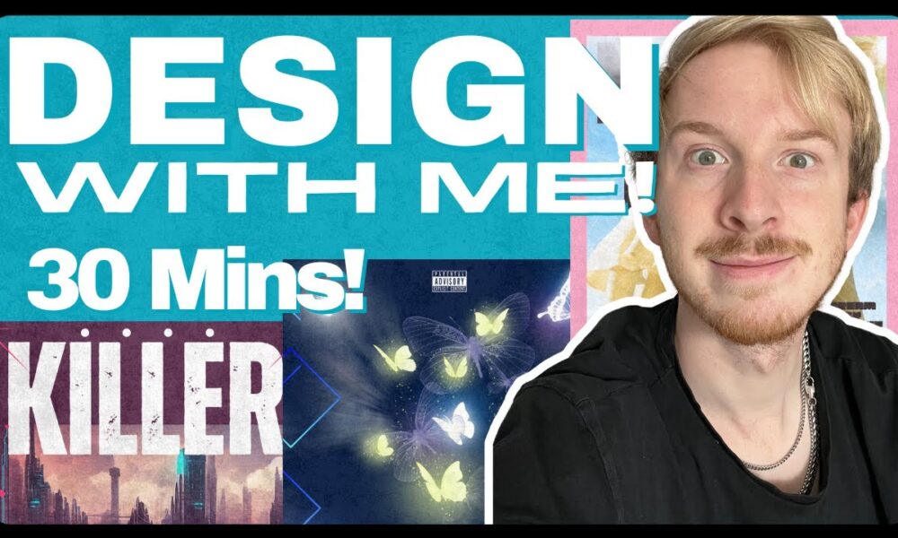 30 MIN DESIGN WITH ME | Lofi Music + Fire Sounds | Album Art Canva Pack ...