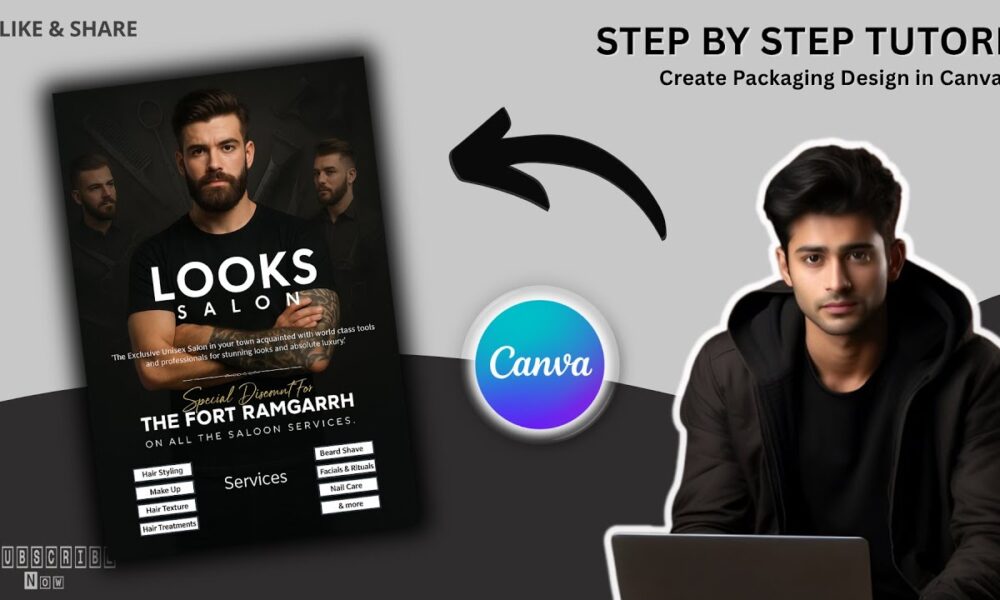 How to Design Viral Salon Poster in Canva AI (Free) | Trending Poster ...