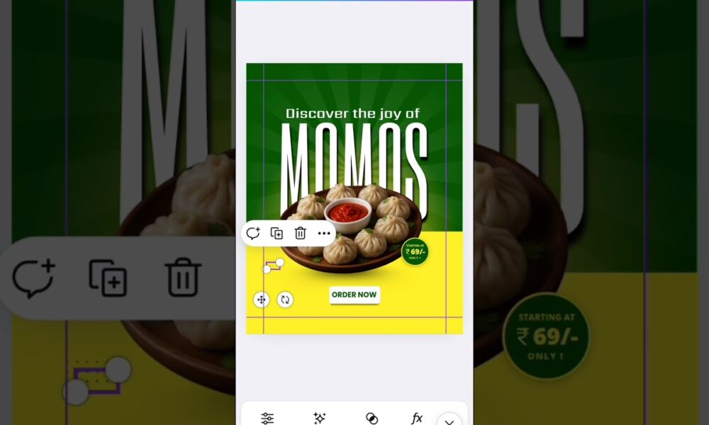 Design a yummy momo poster in 30 secs using CANVA🤤🔥 - Foco Digital