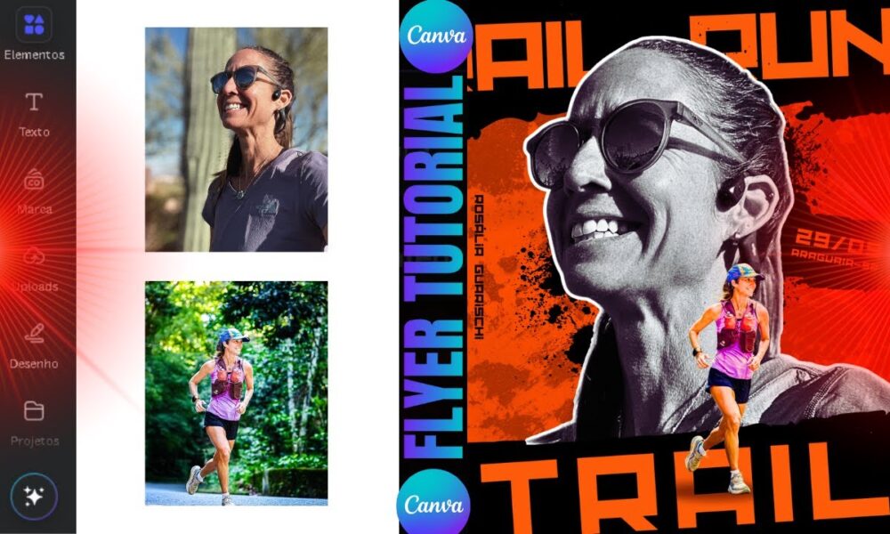 Como criar um flyer de Trail run no canva grátis | Arte esportiva de ...