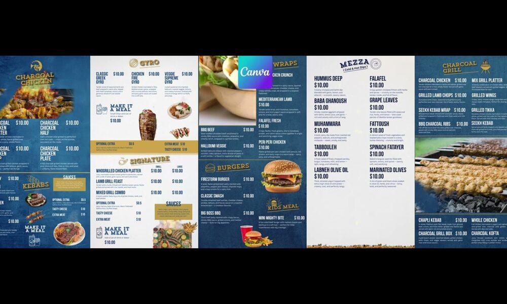 4K Digital Menu Board Vertical – Design and Animated in Canva – Buy ...